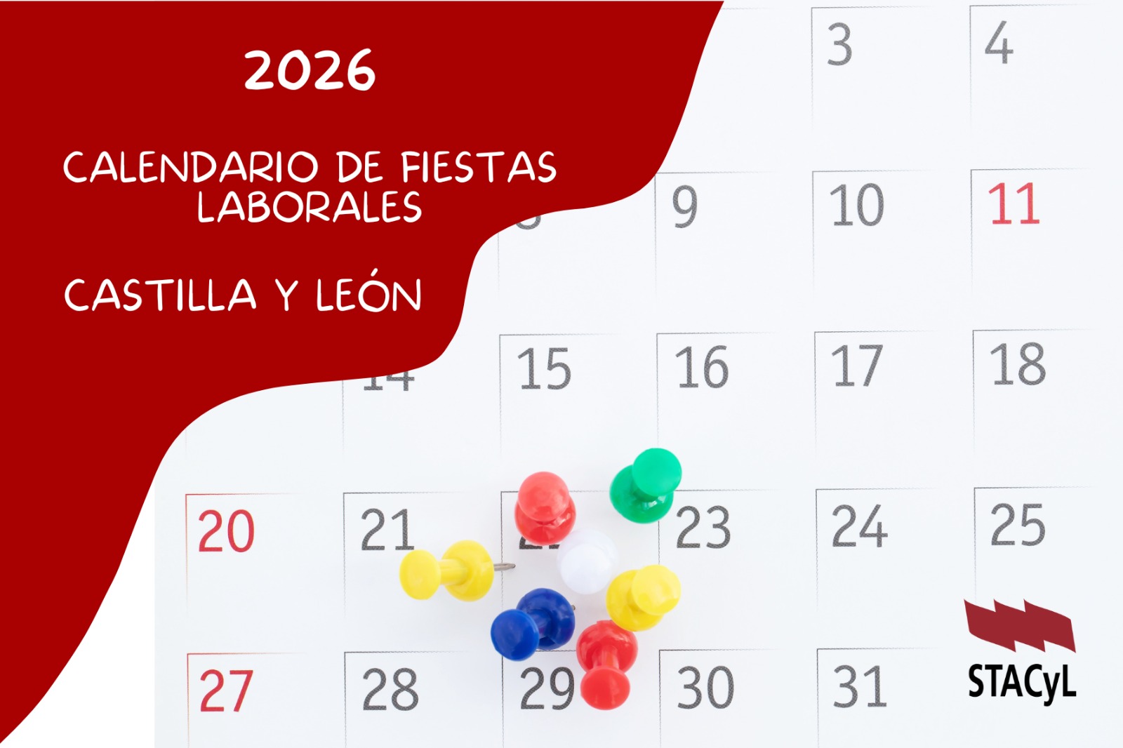 Calendario fiestas laborales Castilla y León 2026 - Stacyl-i